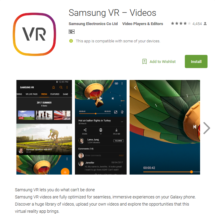 Samsung VR อัพเดตใหม่ พร้อมรองรับการใช้งาน VR บน Galaxy A8 (2018) แล้ว